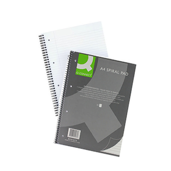Q-Connect Spiral Pad Executive A4+ 80 Leaf Ruled Feint and Margi