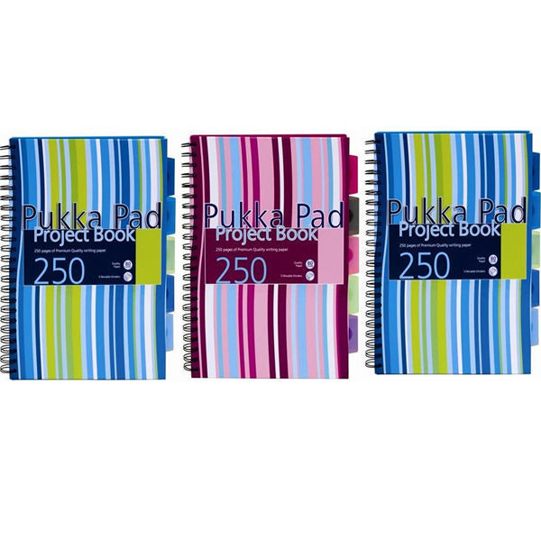 Pukka Project Book A4 Wirebound Hardback Feint Ruled 250 Pages